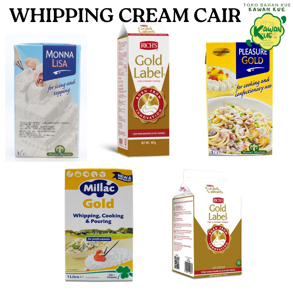 Jual WHIPPING CREAM DAN COOKING CREAM KEMASAN 1 LITER, 907GR, 500GR ...