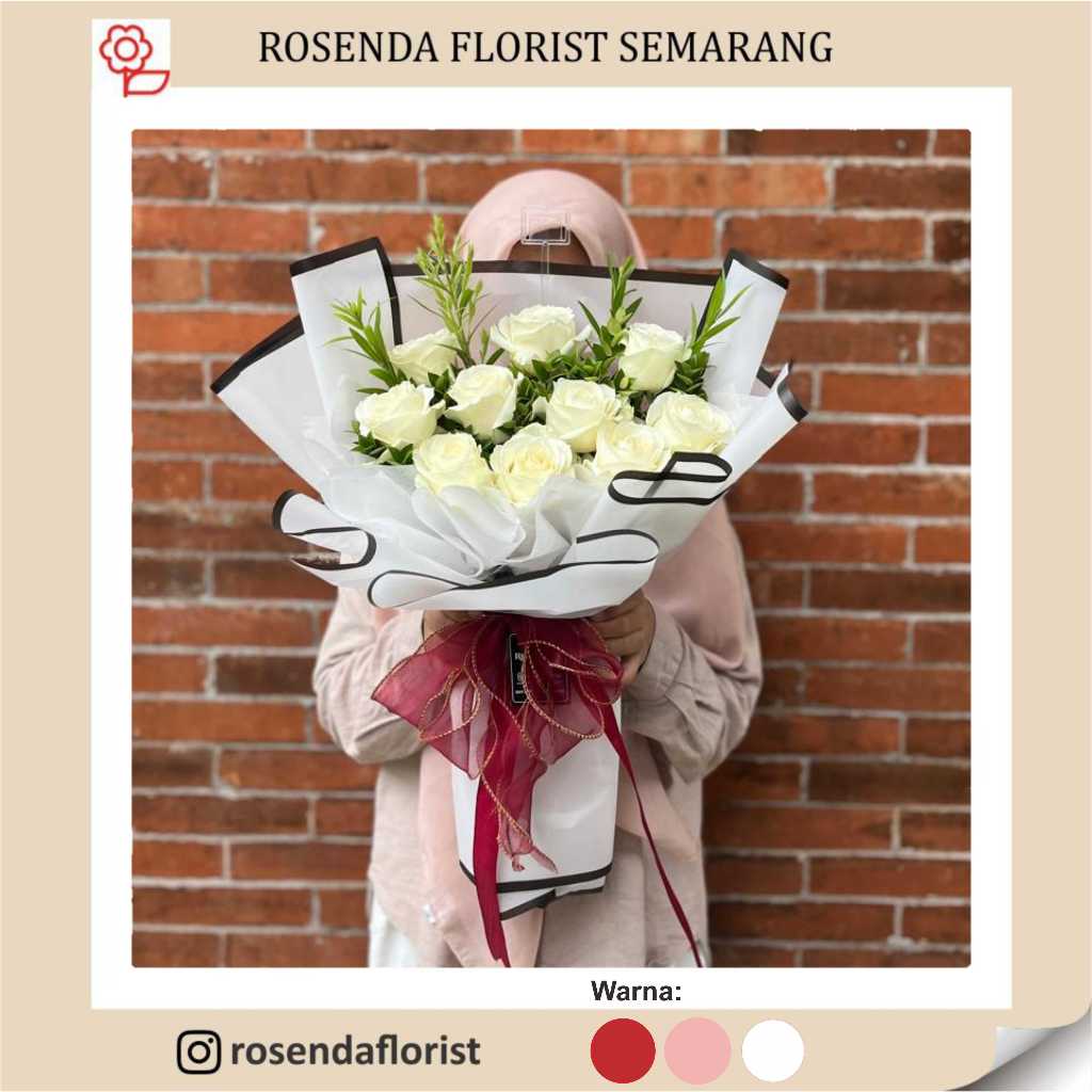Jual FRESH ROSE BOUQUET 10 STEM - BUKET BUNGA MAWAR SEGAR / BUCKET ...