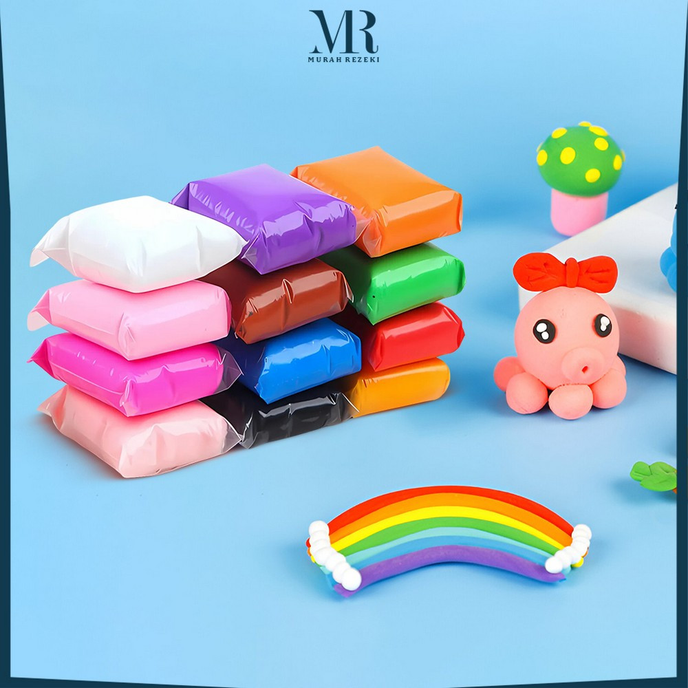 Jual Mainan Edukasi Clay Polymer Set Isi 12pcs Warna / Mainan Anak Clay ...