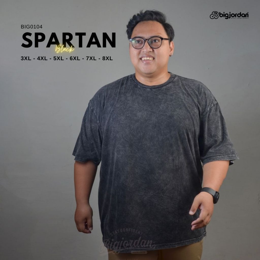 Jual Spartan kaos washing ukuran big size 3XL 4XL 5XL 6XL 7XL 8XL pria oversize BigJordan Id ...