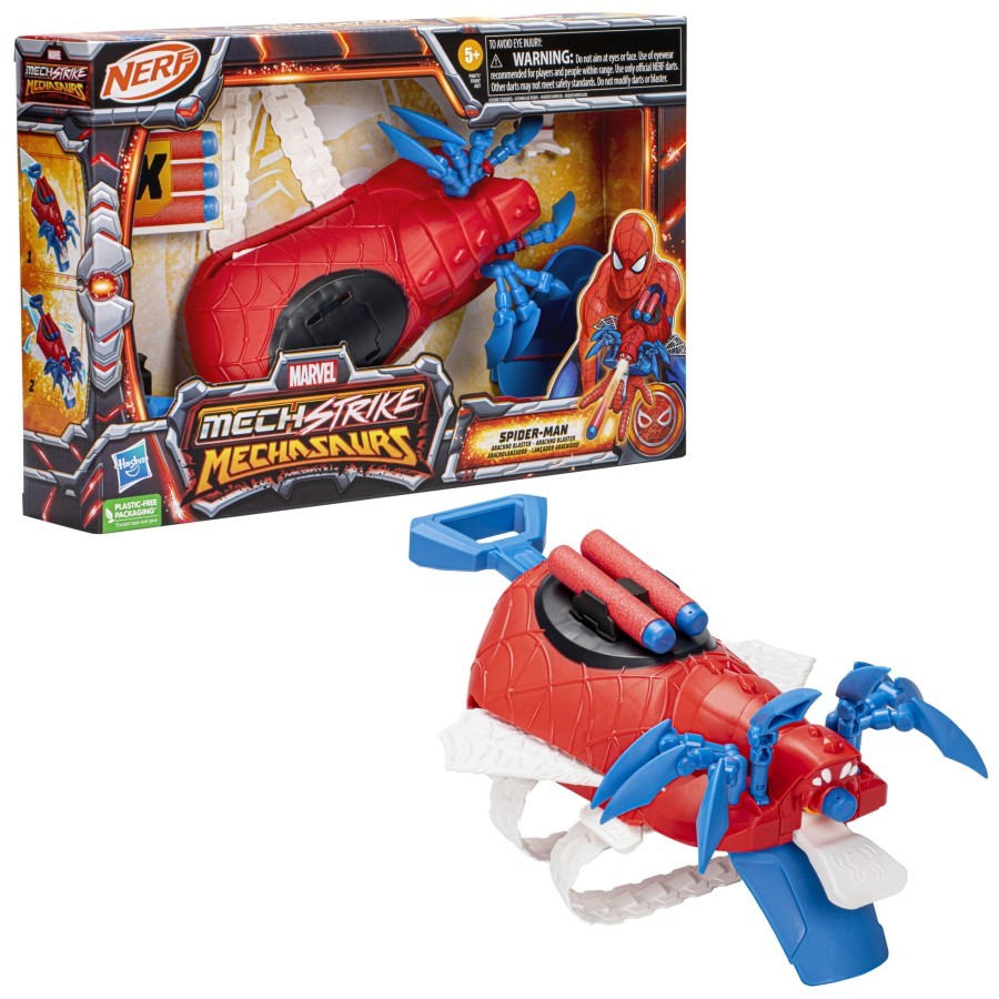 Jual NERF Marvel Mech Strike Mechasaurs Spider-Man Arachno Blaster ...