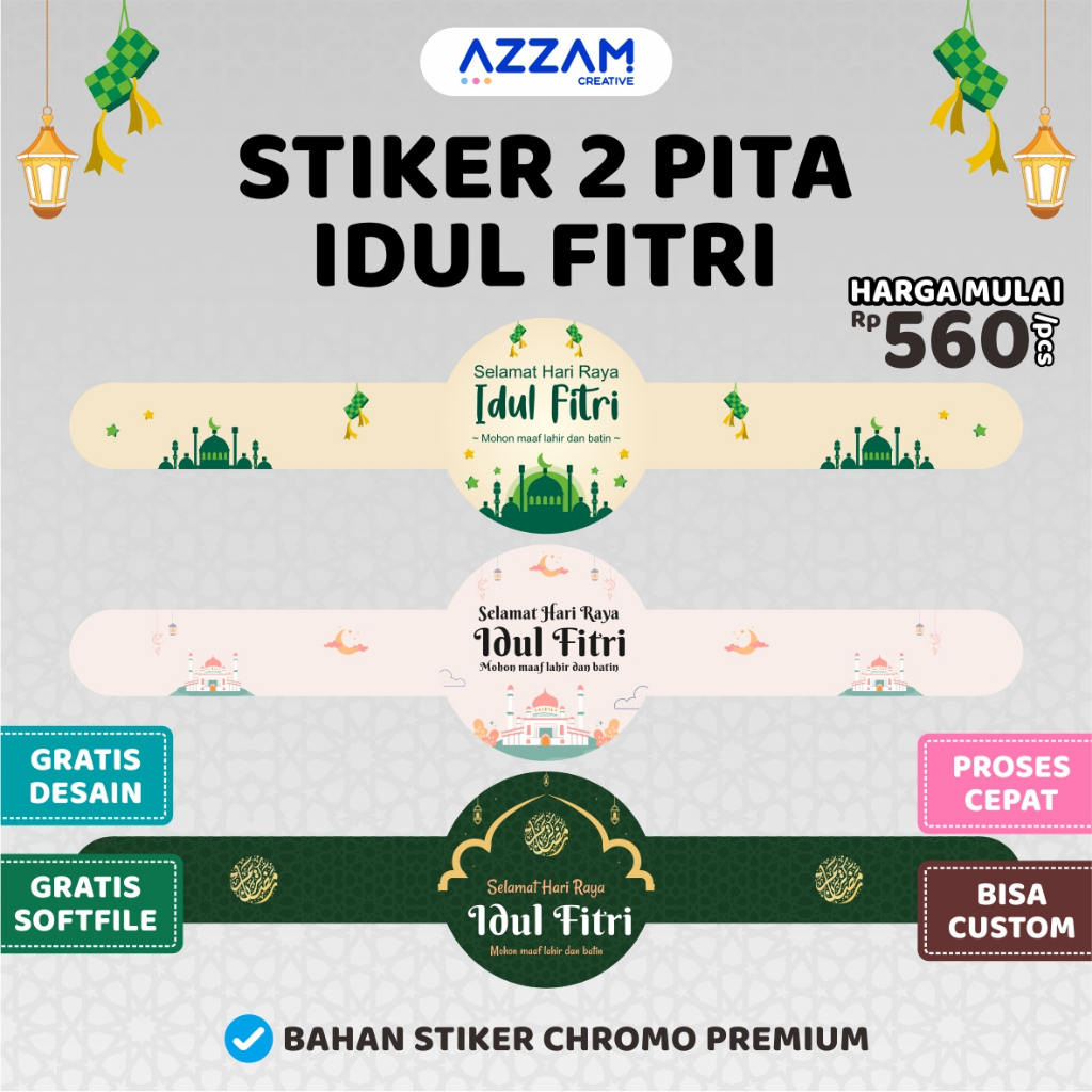 Jual STIKER SEGEL IDUL FITRI / STIKER SEGEL TOPLES / STIKER SEGEL BOTOL ...