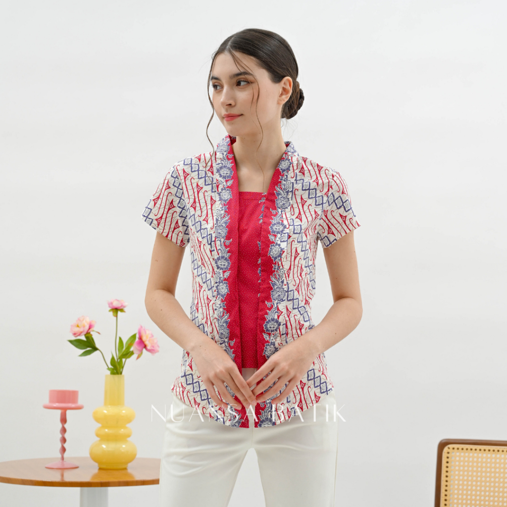 Jual Nuansa Batik Blouse Batik Model Kutu Baru Lengan Pendek Bahan ...