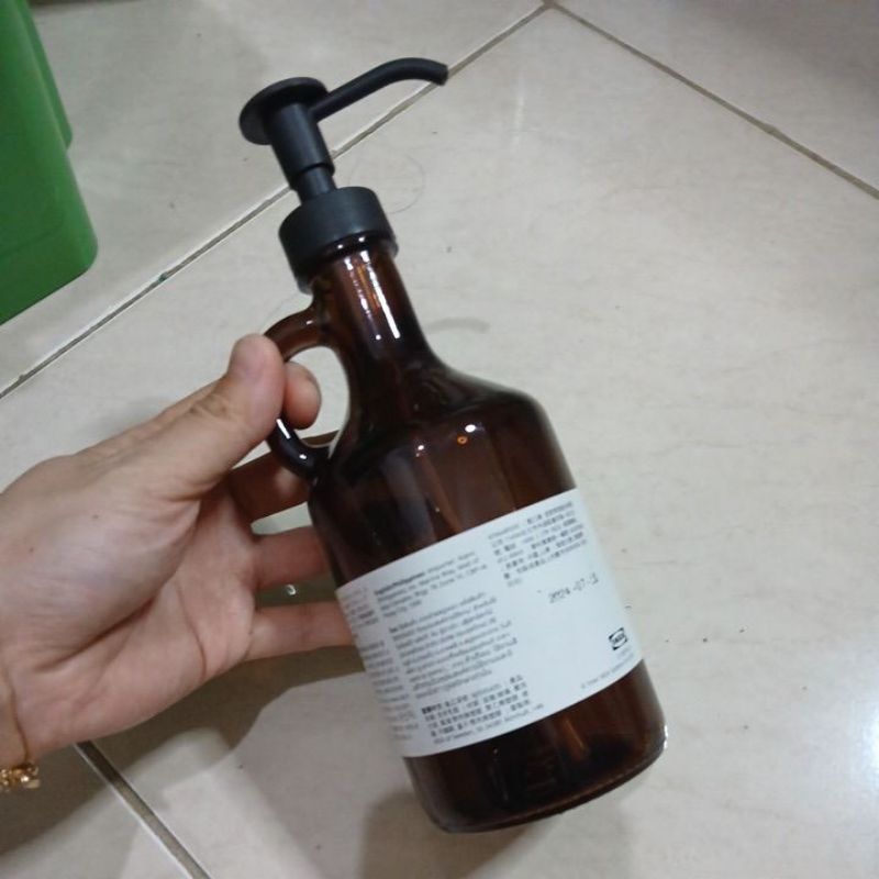 Jual VALVARDAD Botol pump botol shampo sabun kaca coklat dg handle ...