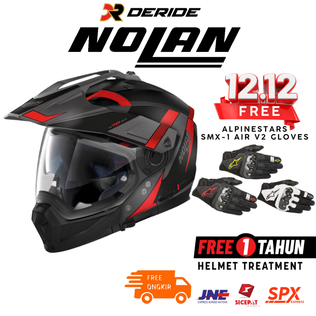 Jual Nolan N70.2 X 057 Skyfall Flat Grey N-Com Helm Modular Crossover SNI Double Visor N70 2 ...
