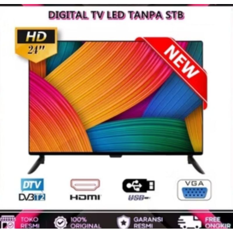 Jual PROMO!! NEW SLIM LED TV DIGITAL 24 INCH FULL LAYAR, SUPPORT USB ...