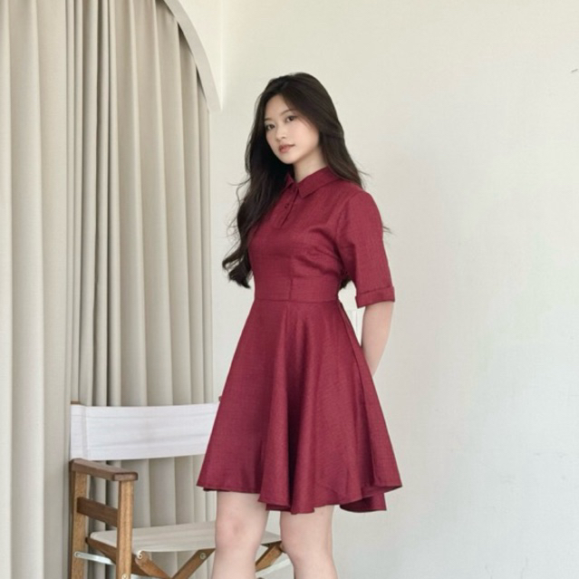 Jual LILO Rora Dress | Dress Simple Polos Aline Mini Midi Korea Kerah ...