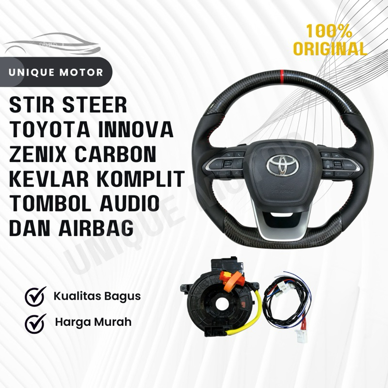 Jual STIR STEER TOMBOL TOYOTA INNOVA ZENIX CARBON KEVLAR KOMPLIT TOMBOL ...
