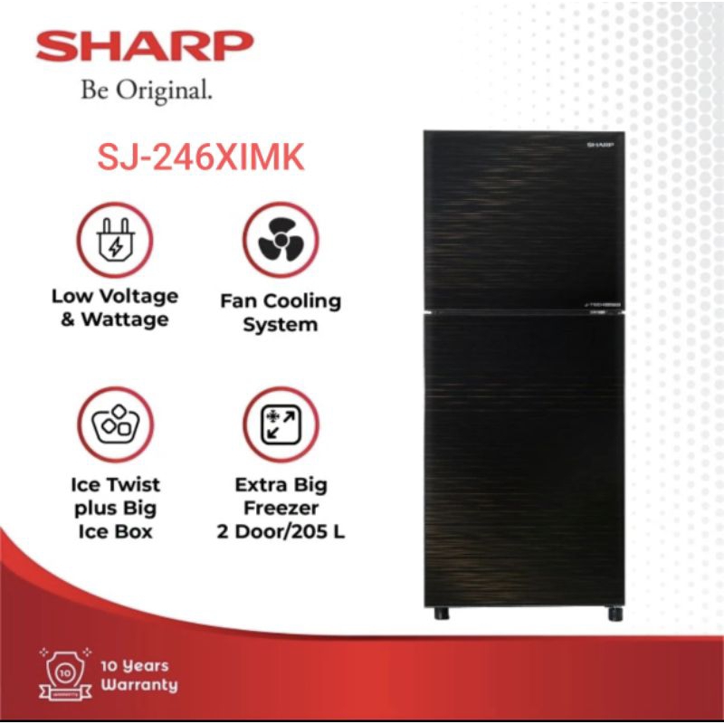 Jual SHARP KULKAS DUA PINTU SJ 246 XI MK 205LITER INVERTER SJ 246XIMK GARANSI RESMI | Shopee ...