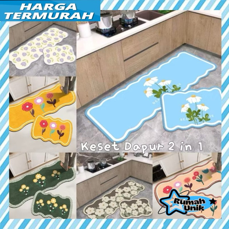 Jual Keset Dapur 2 in 1 Motif Terbaru Anti Slip Dan Menyerap RUMAH_UNIK ...