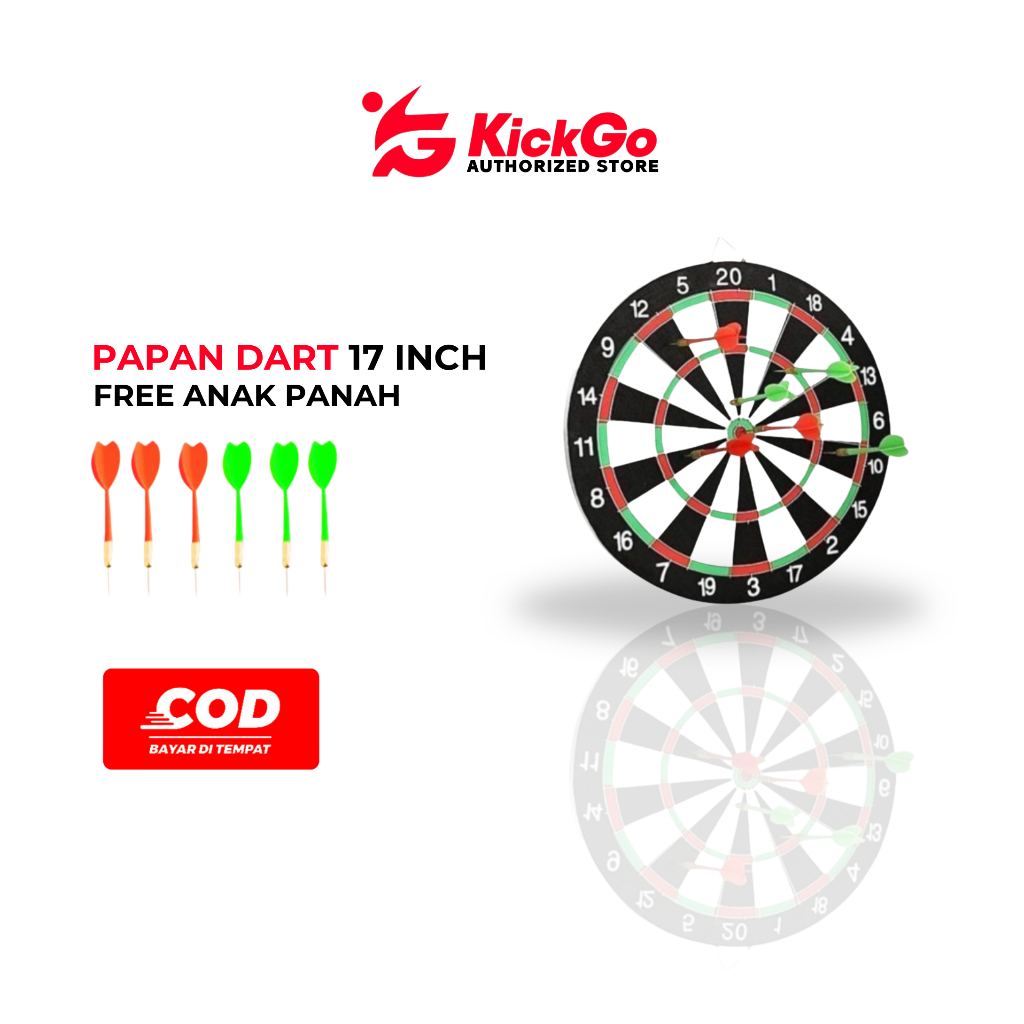 Jual KickGo Papan Dart Board Game Besar 17" Inci Permainan Panahan ...