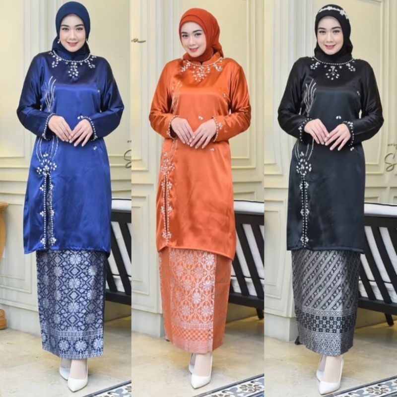 Jual TERLARIS SETELAN BAJU KURUNG MELAYU PAYET BELAH SAMPING // BAJU KURUNG MALAYU ROK SONGKET ...