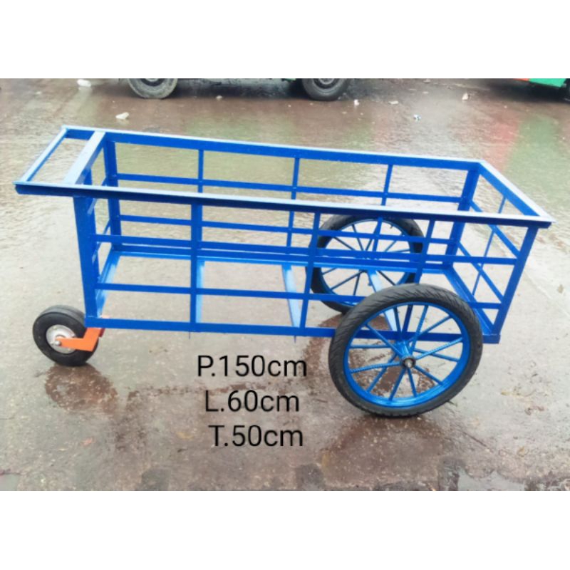 Jual Gerobak Barang Dorong Rangka Besi UK. P.150 L.60 T.50 CM | Shopee ...