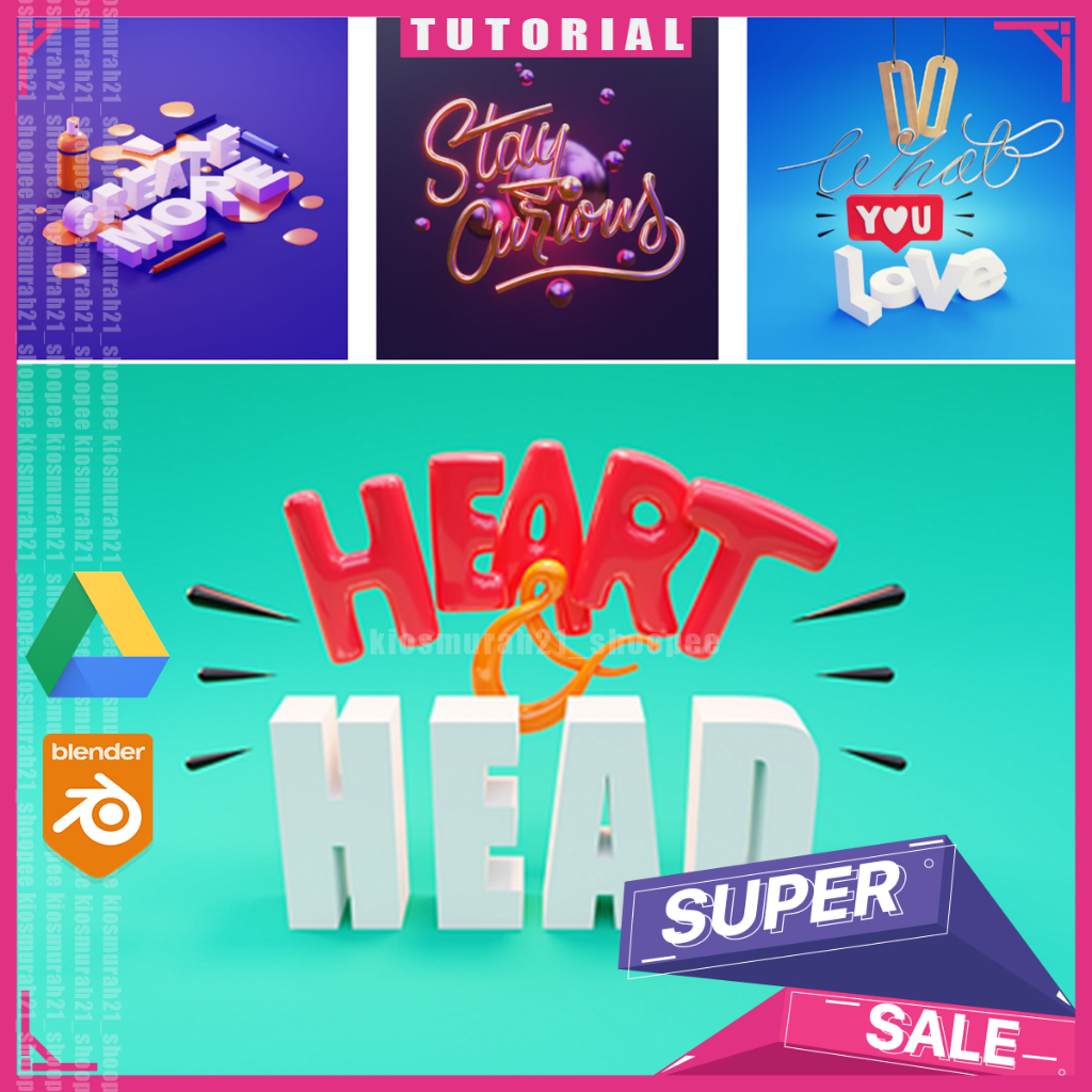 Jual Blender 3D - [Polygon Runway, Ian Barnard] Create 3D Lettering in ...