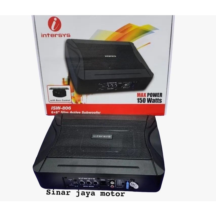 Jual Subwoofer Aktif kolong jok slim Intersys ISW-806 WITH BASS CONTROL | Shopee Indonesia