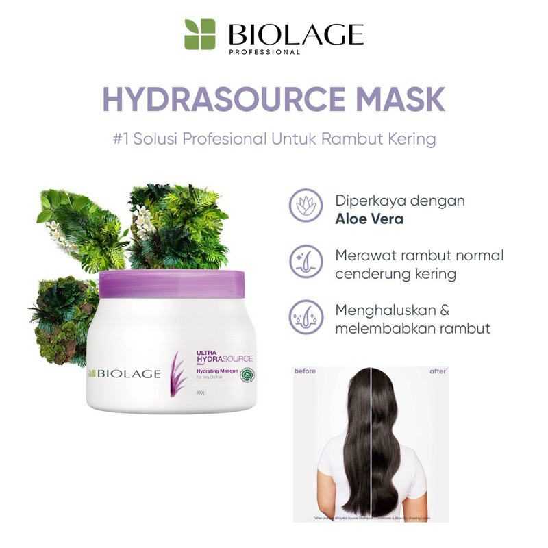 Jual MATRIX BIOLAGE HYDRASOURCE MASK 500 ML (MASKER RAMBUT) | Shopee ...