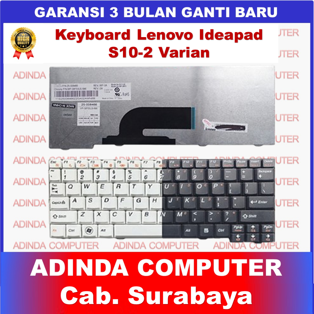 Jual Keyboard Lenovo Ideapad S10-2 S10-2C S100c S11 S10C Black White ...