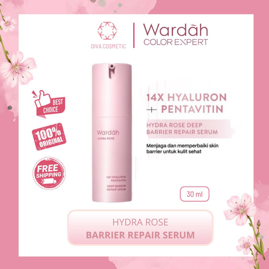 Jual DIVA - Wardah Hydra Rose 14x Hyaluron Pentavitin Deep Barrier Serum 30 ml | Shopee Indonesia