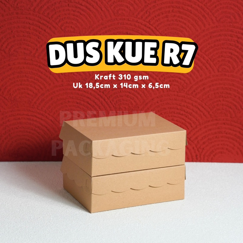 Jual R7 Box Dus Kotak Snack Kue Jajan R7 18,5x14x6,5cm / Kardus Box Snack Kue Hajatan KRAFT ...