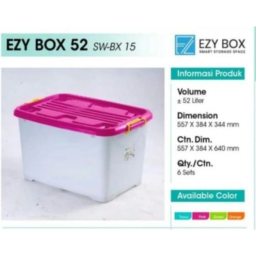 Jual Container Box - Ezy Box 52 Liter - Box Penyimpanan - Box Container ...