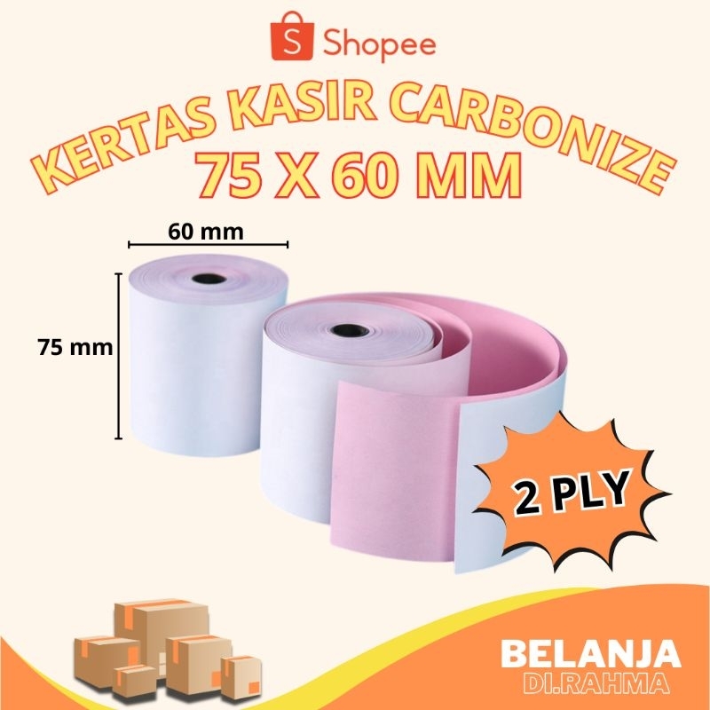 Jual KERTAS KASIR CARBONIZE 2PLY ISI 10 ROLL MERAH/KUNING/HIJAU/BIRU ...