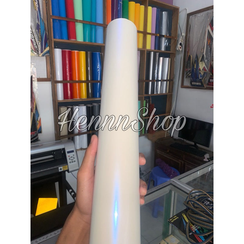 Jual 50cm Sticker/Scotlite Fanchi FC103 Light Blue Pearl, Putih ...