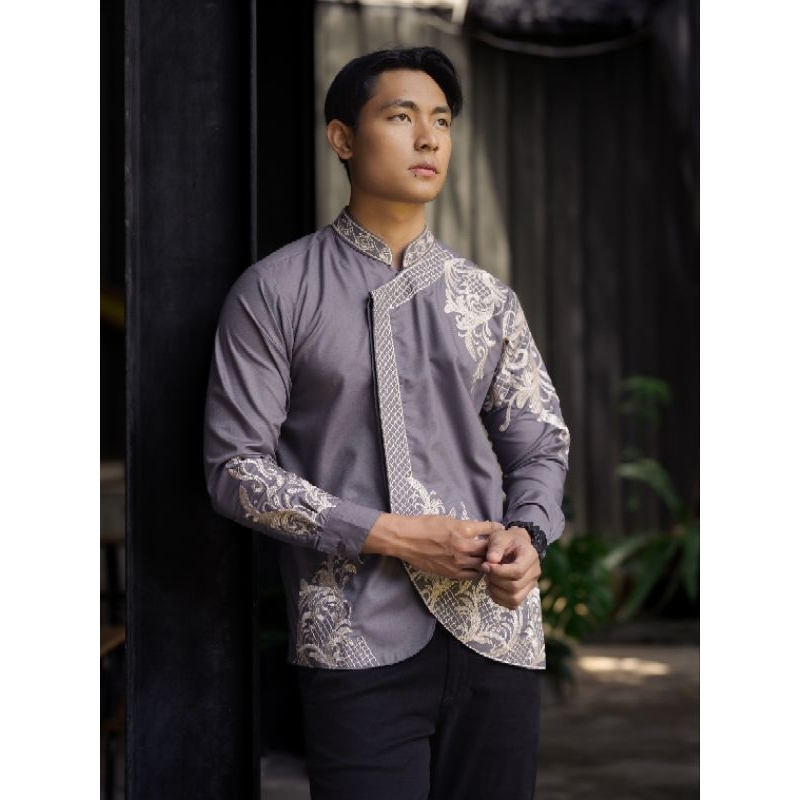 Jual Kemeja Bordir Pria NUC.ID Wisnu 05 (Abu) | Shopee Indonesia
