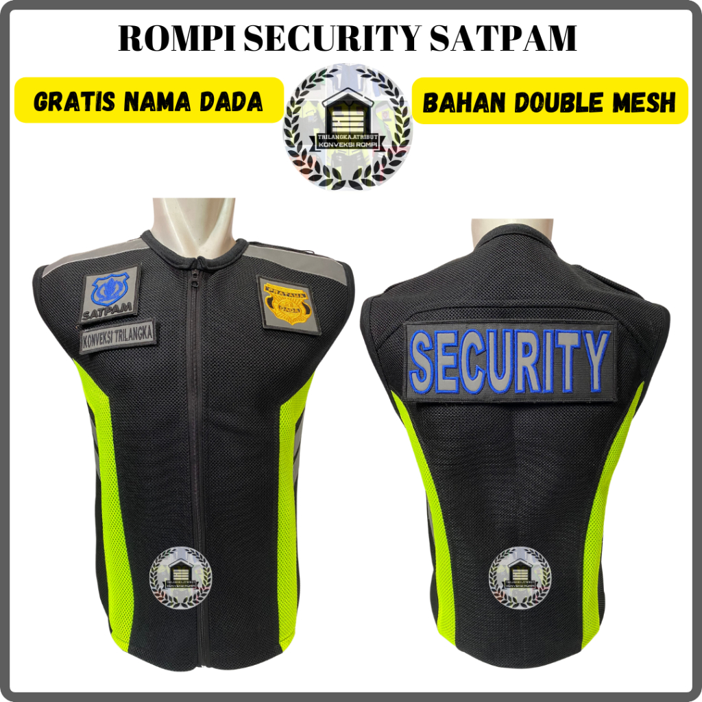 Jual Rompi Security Hitam Tebal | Rompi Satpam Hitam Model Jatah 2024 ...