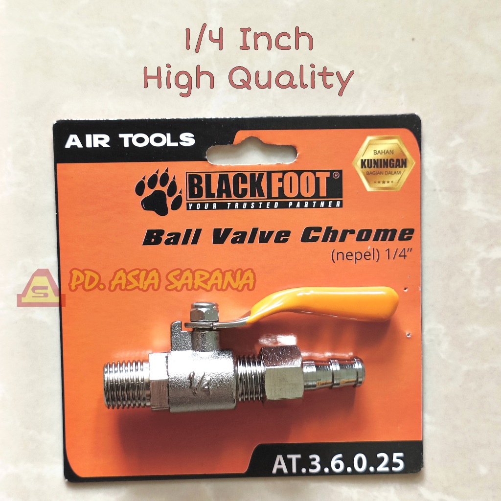Jual Stop Kran Angin 1/4" Inch BLACKFOOT Kompresor Ball Valve Air ...
