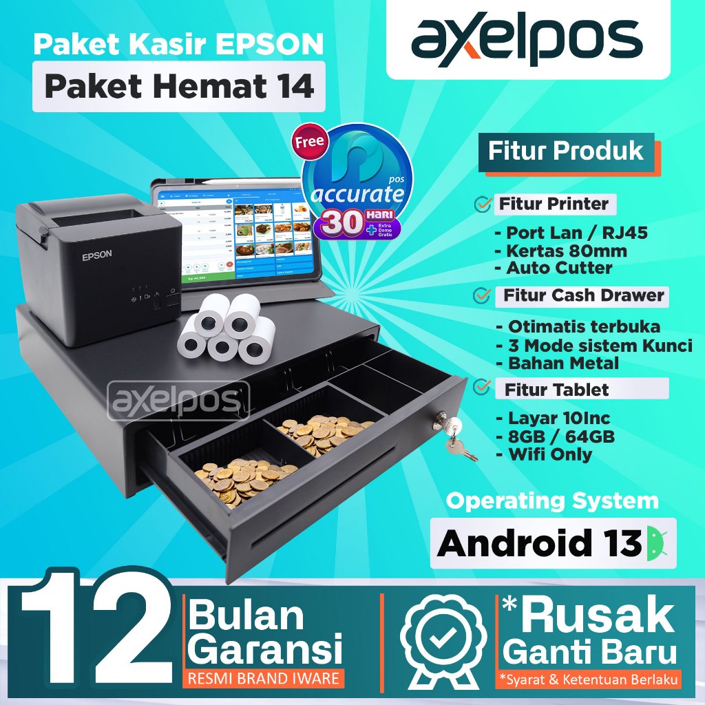 Jual Paket Alat Mesin Kasir Umkm Epson Full Set With Tablet Android | Shopee Indonesia