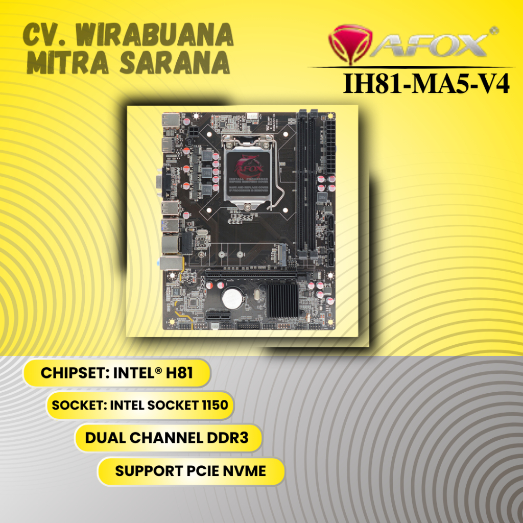 Jual Mainboard AFOX H81 1150 Support Nmve Gen3 IH81-MA5-V4 | Shopee ...
