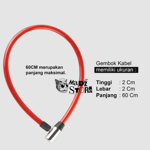Jual Kunci Gembek Tali Kabel Pengunci Pengaman Roda Ban Rantai Motor ...