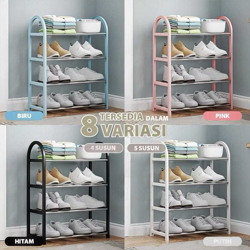 Jual Rak Sepatu Sandal 5 dan 4 Susun Tempat Sepatu Portable Serbaguna ...