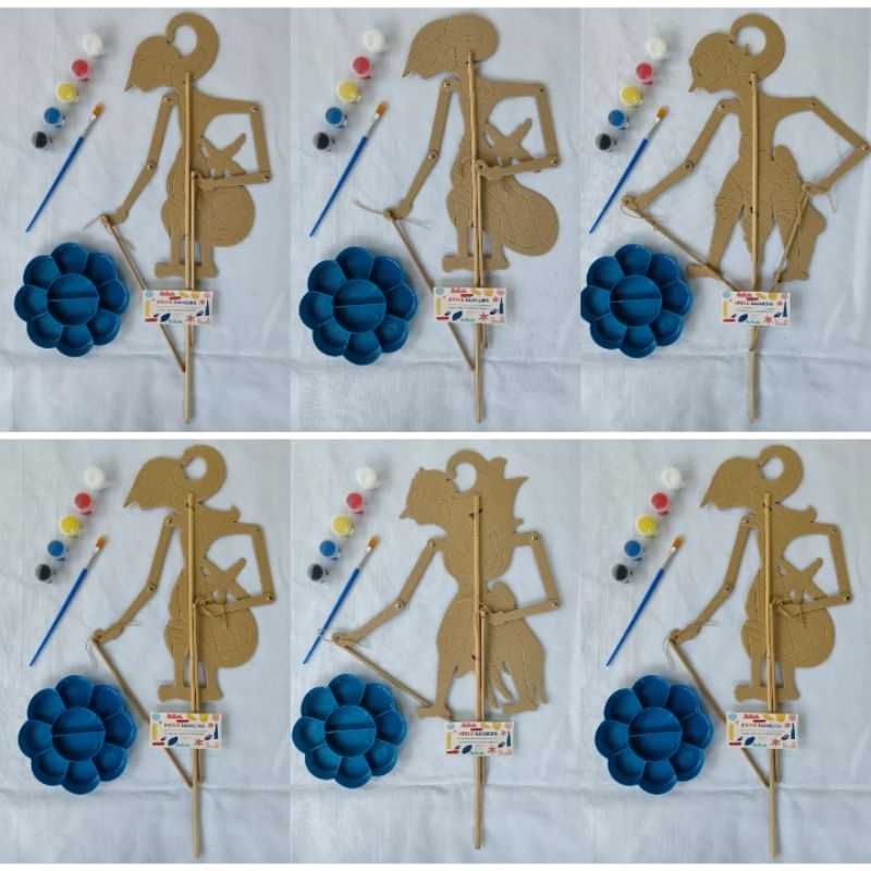 Jual wayang, wayang dari kertas karton, wayang karton (paket cat,kuas ...