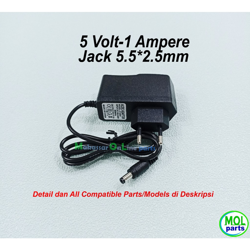 Jual Adaptor 5V 1A Router Modem CCTV Adaptor 5 Volt 1 Ampere 5.5x2.5 ...