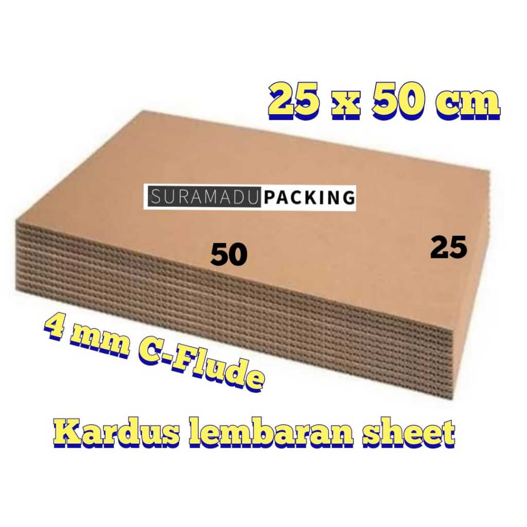 Jual KARDUS SHEET 25x50 cm 50x25 cm Kardus Lembaran Polos / Kardus ...