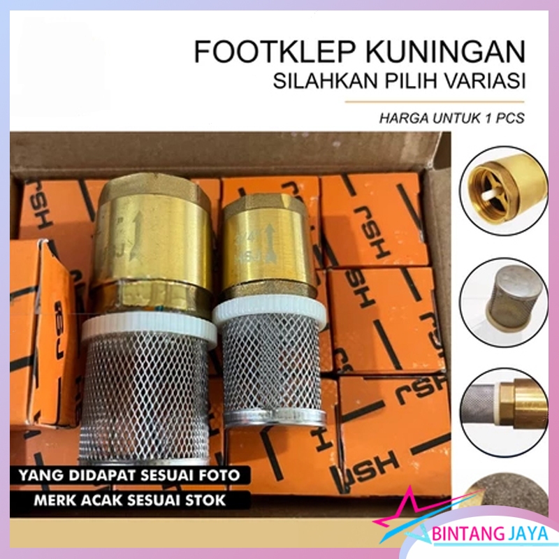 Jual Foot Klep Kuningan 1/2 3/4 1 inch Foot Valve Tusen Klep Footklep ...