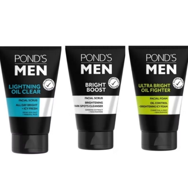 Jual PONDS Men Facial Foam Ultra Bright Oil Fighter 100 ml | Shopee ...