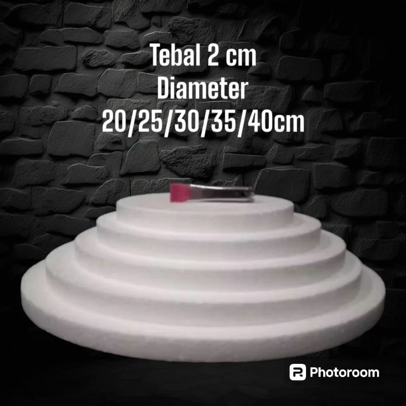 Jual Bulat tinggi 2cm diameter 20,25,30,35,40cm dummy cake Styrofoam ...