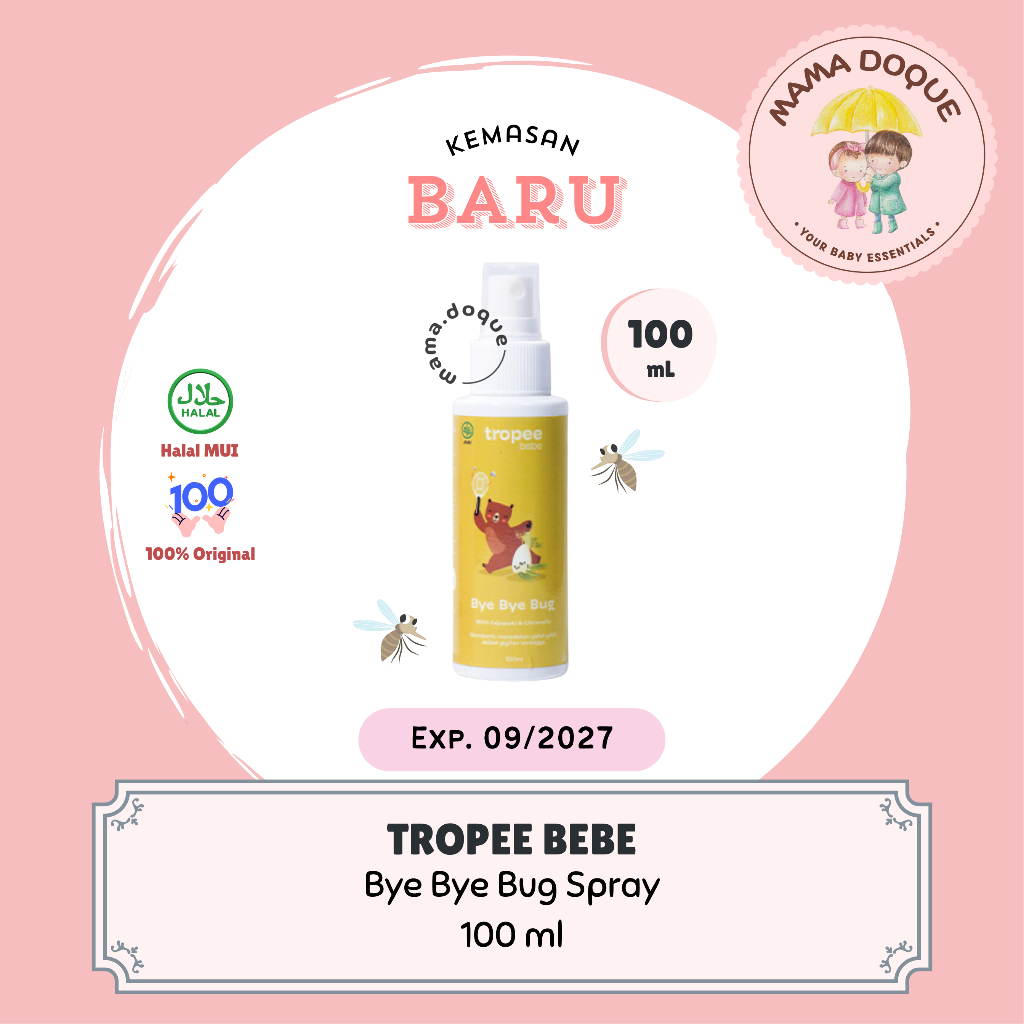 Jual Tropee Bebe Bye Bye Bug Spray 100ml / Tropee Bebe Anti Nyamuk (Exp ...