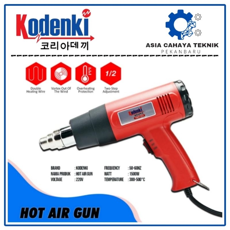 Jual KODENKI Alat Pemanas Plastik Heat Hot Gun Pro Blow Dryer 1500 Watt ...