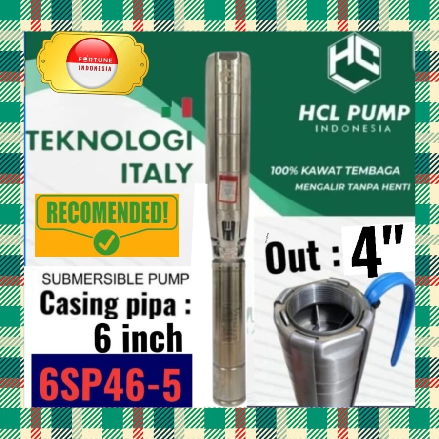 Jual Pompa Submersible HCL 6 spm 46-5 10 HP 3 phase (380 volt) 7500 ...