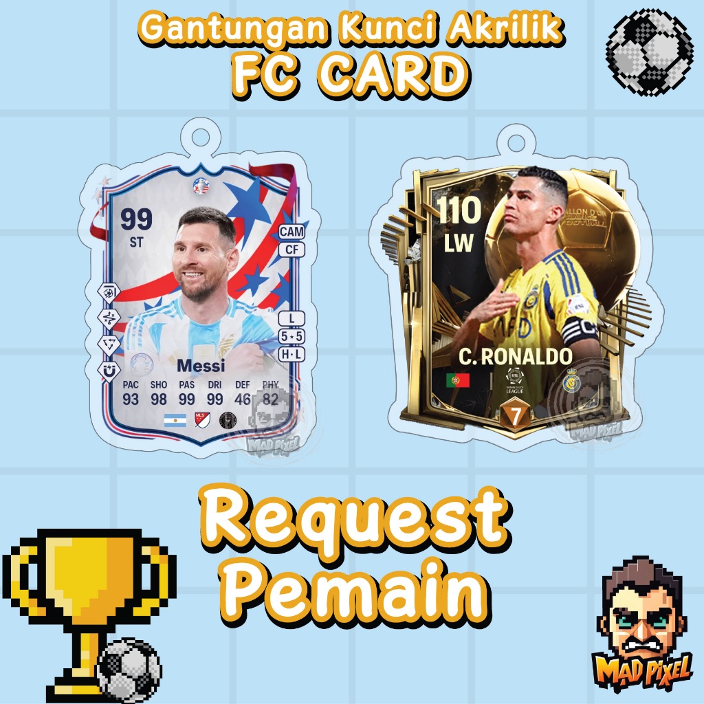 Jual Gantungan Kunci Request Pemain EA FC / FC Mobile Card Custom ...