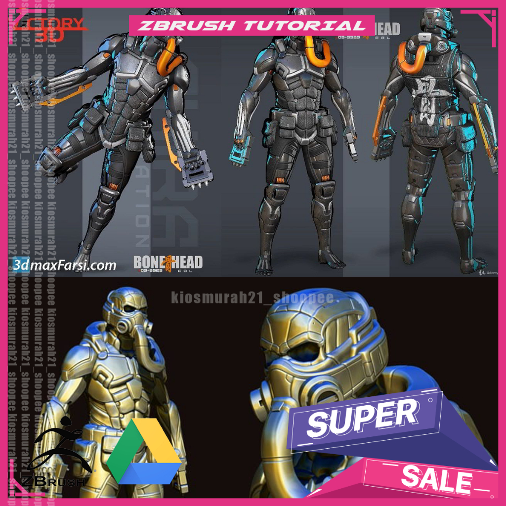 Jual Zbrush - Hard Surface Character Creation in Zbrush by Victory3D Zbrush Pro Tutorial ...