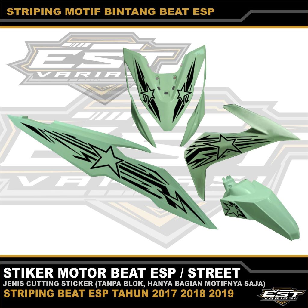 Jual STRIPING HONDA BEAT ESP MOTIF BINTANG STIKER BEAT STREET BINTANG ...