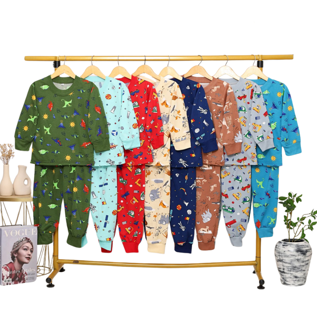 Jual IRU KIDS - Setelan Piyama Anak Printing Lengan Panjang Cowok dan ...
