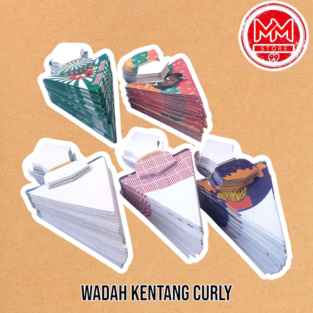 Jual 50 PCS KERTAS KENTANG CURLY / WADAH KENTANG KERITING / BUNGKUS ...