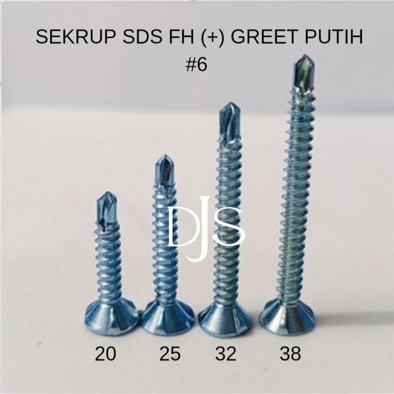 Jual 100PCS SDS FH (+) GREET PUTIH SEKRUP SDS FH (+) GRC #6 LION KALSI ...