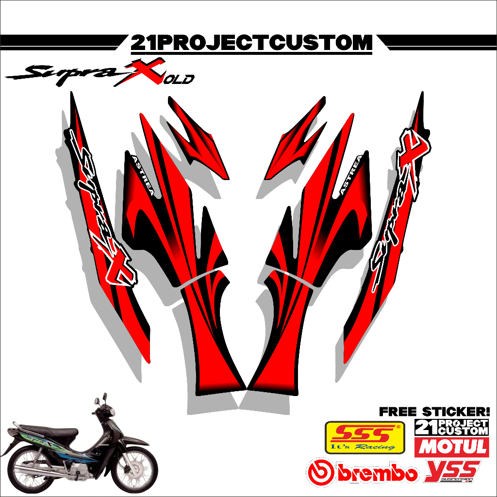 Jual 01 STRIPING VARIASI SUPRA X 110 LAMA(OLD) / STICKER LIST HONDA ...