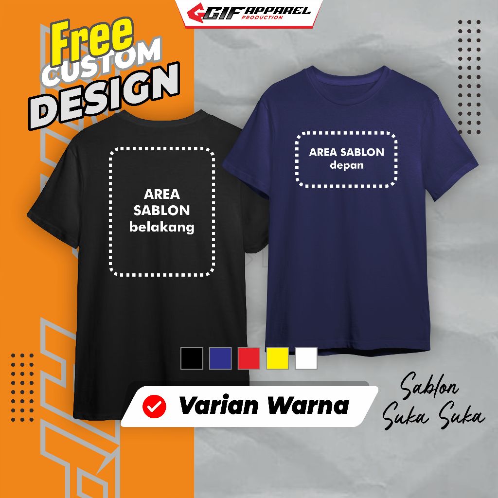 Jual CUSTOM KAOS SABLON PLASTISOL (Lusinan) | Shopee Indonesia